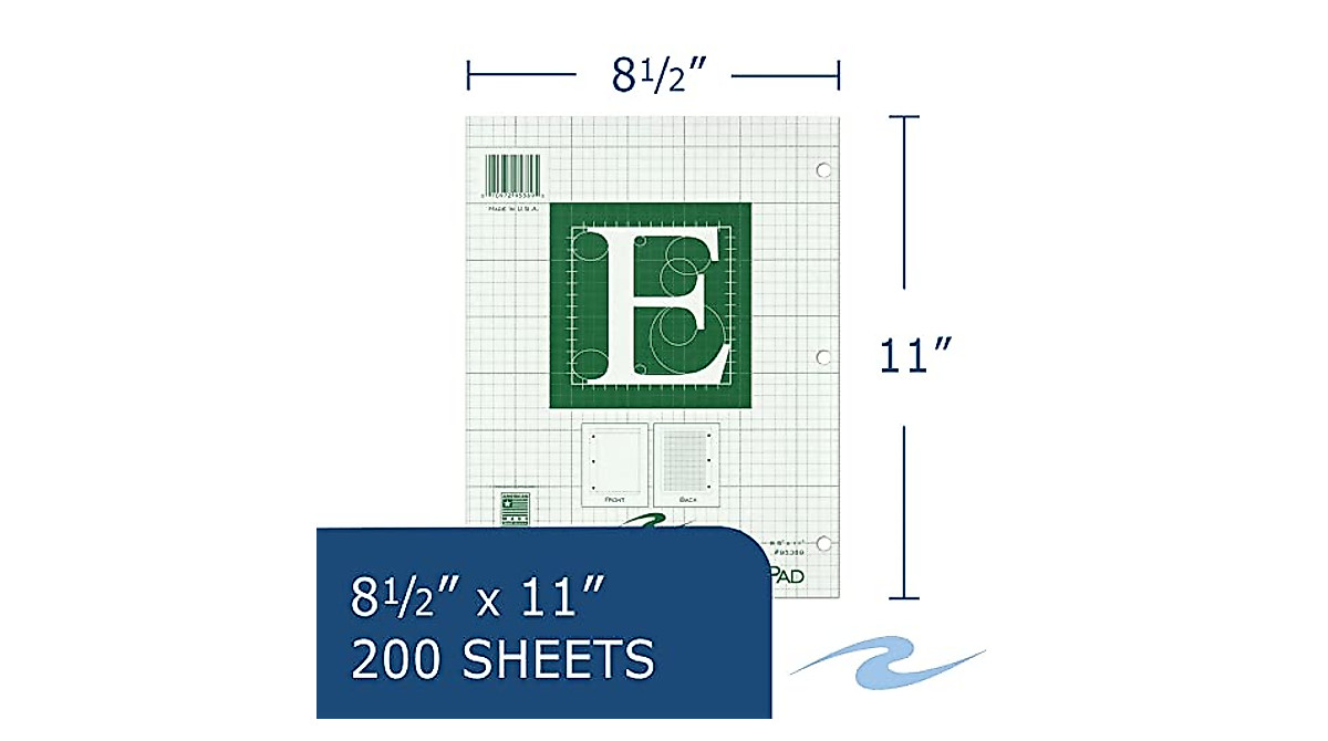 ROARING SPRING 5x5 Grid Engineering Pad - 200 Sheets