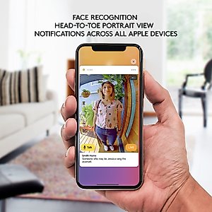 Logitech Circle View Apple HomeKit- enabled Wired Doorbell with Logitech TrueView Video, Face Recognition, Color Night Vision, and Head-to-toe HD Video - Black