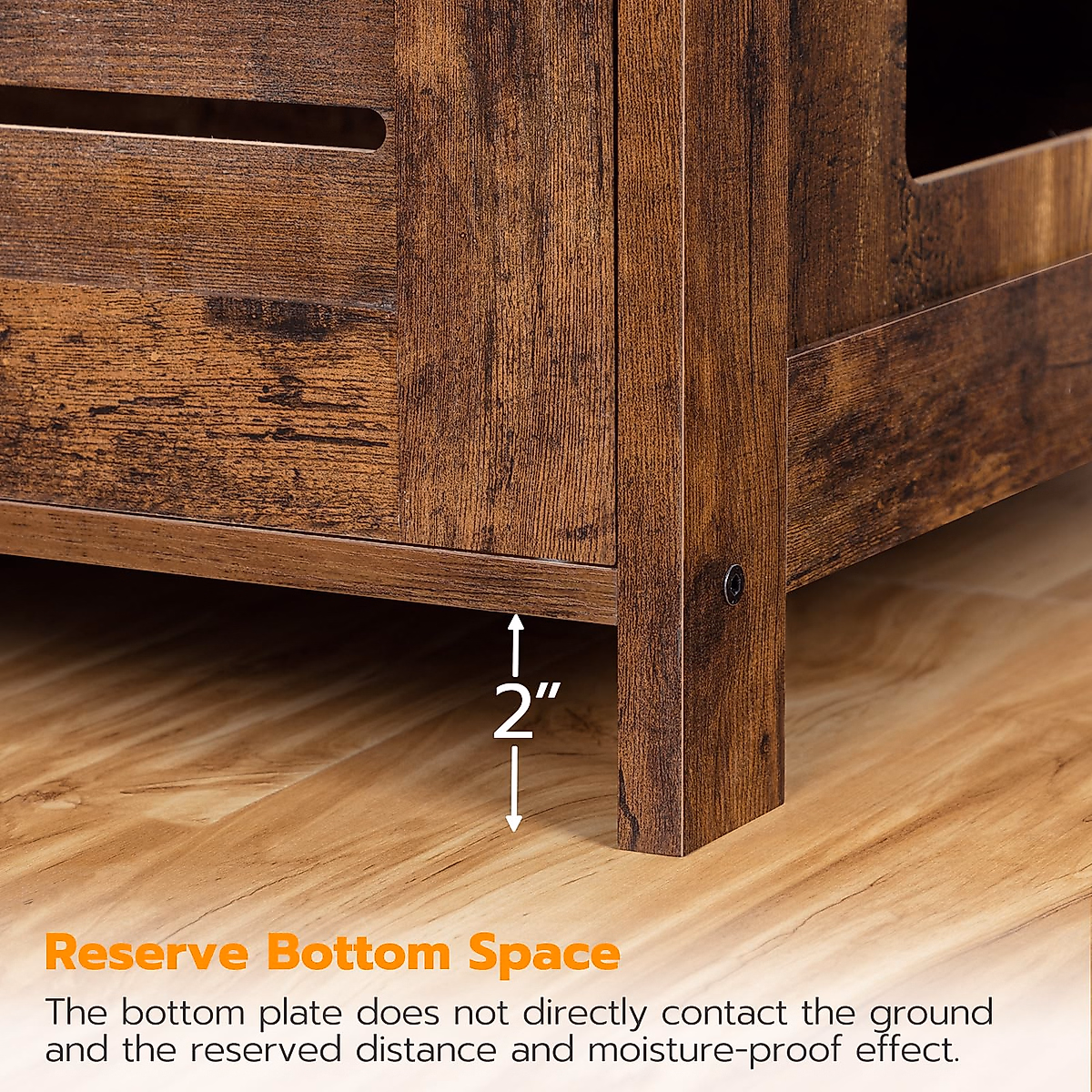 HOOBRO 2-Tier Cat Litter Box Enclosure, Double Layer Hidden Litter Box Furniture, Shutter Storage Cabinet, Multifunctional Hidden Cat Litter Box with Large Storage Space, Rustic Brown FG45MW01