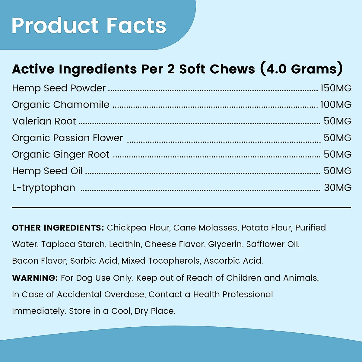 Calming Chews for Dogs - Dog Calming Treats - Calming Aid Dog Supplement - Helps with Dog Anxiety Relief, Separation, Barking, Stress Relief - Natural Calming Relaxer for Aggressive Behavior