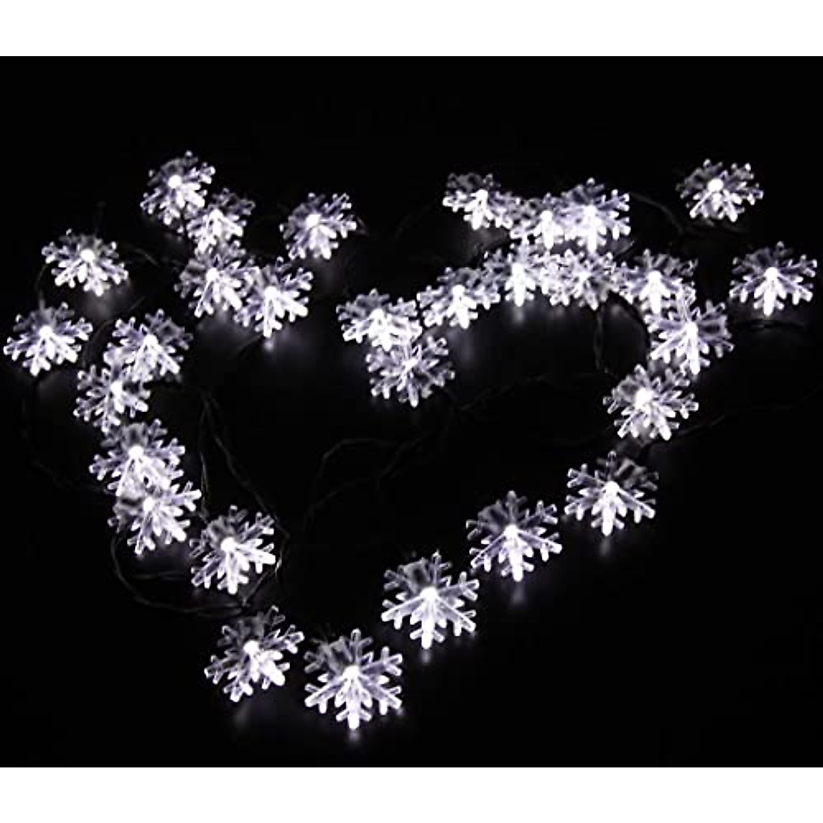 Inngree Solar Christmas String Lights Outdoor Waterproof 30 LED 20Feet Solar Snowflake Christmas Fairy Lights Decorations with 8 Lighting Modes for Garden Patio Yard Porch Wedding Party Decor(White)