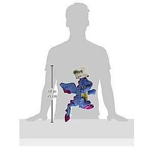 goDog Bubble Plush Dragons Squeaky Dog Toy, Chew Guard Technology - Periwinkle, Large