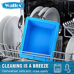 Walfos 2cup Silicone Freezing Tray with Lid - Easy Meal Prep Container and Kitchen Storage Solution, Make Perfect Freezing,Storing Soups, Foods, Stews, Dips or Sauces Simple and Convenient-4-PACK BLUE