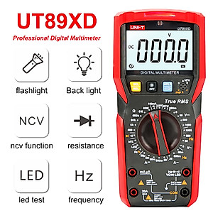 UNI-T UT89XD True RMS 6000 Counts LED Digital multimeter Test ac dc Voltmeter Ammeter Capacitance Frequency Resistance Test