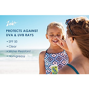 Zinka - Clear Zinc Oxide Sunscreen Face Stick SPF 50, Water Resistant for 80 Minutes - .49oz Stick