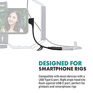 Movo UCMA-3 USB C to 3.5mm Audio Adapter for Microphones - 4-Pole Aux to USB Type C Pixel and Galaxy Smartphones - Female 3.5mm to USB-C Male Right Angle Head - Type-C USB to 3.5mm Jack Audio Adapter