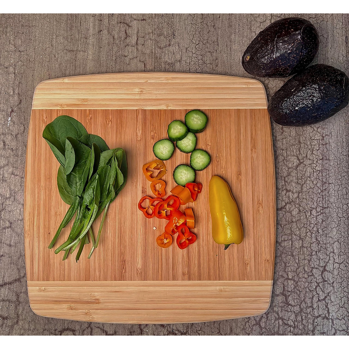 Simply Bamboo CBN112 Napa Bamboo Wood Cutting Board for Kitchen | Chopping Board | Carving Vegetables, Fruits, Meat - 12'' x 12" x 0.75"