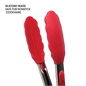 Cooking Light 4 Piece Silicone Tool Utensils Set, Non-Stick Cookware Safe and Heat Resistant, for Cooking, Baking and Mixing, Red