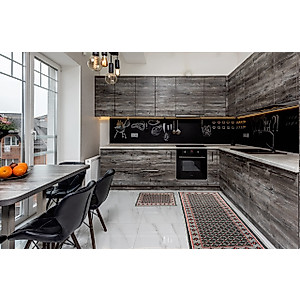 Gloria Non-Slip Rubber Back Kitchen Rug Set 2 Pieces Set 20"X30" & 20"X59" (Modern, Kitchen1992)