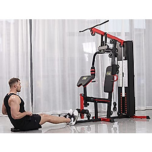 Signature Fitness Multifunctional Home Gym System Workout Station with Leg Extension and Preacher Curl, 122.5LB Weight Stack, M750, Multiple Pacakges