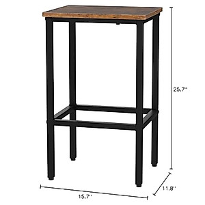 SUPER DEAL Counter Height Bar Stools Set of 2 for Kitchen, 26 Inches Industrial Backless Metal BarStools with Wood Top, Rustic Brown