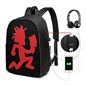 Hatchetman-ICP School Bag Unisex Fashion Black Rucksack Travel Laptop Backpack 17 inch