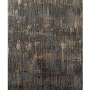 AMINAH DECO Charcoal Gold Classic Distressed Metallic Wallpaper Peel and Stick Wall Paper Texture Self Adhesive Cotact Wall Paper,20.5 in.W X 236.0 in. L