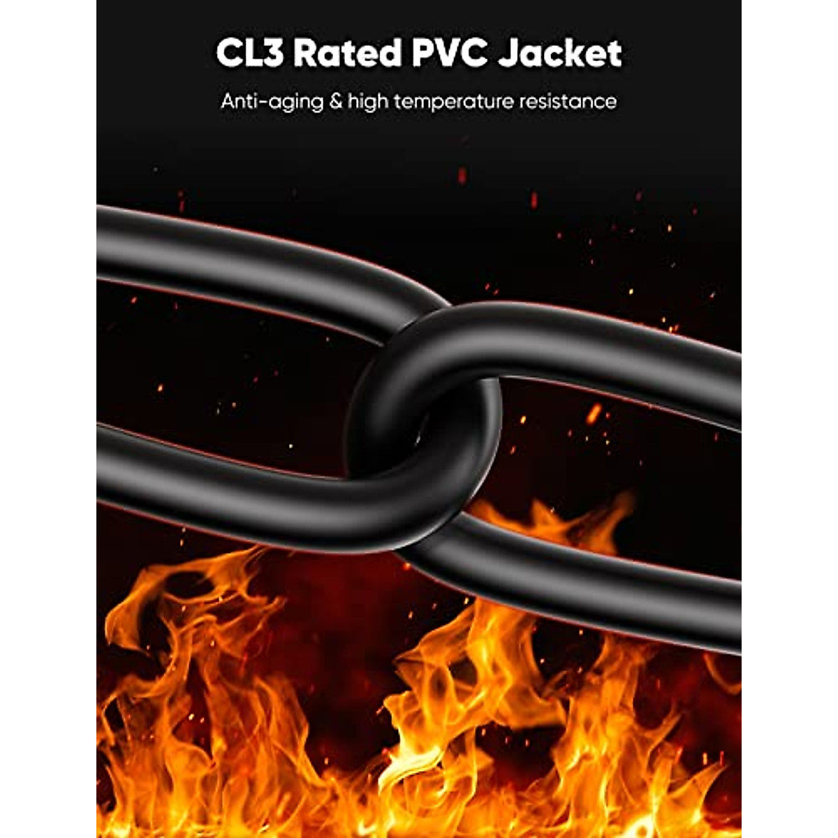 Capshi 4K Long HDMI Cable 35ft/10M, in-Wall CL3 Rated HDMI Cable 2.0 Support (HDR10 8/10bit 18Gbps HDCP2.2 ARC) High Speed HD Shielded Cord Compatible with Roku TV/Laptop/PC/HDTV