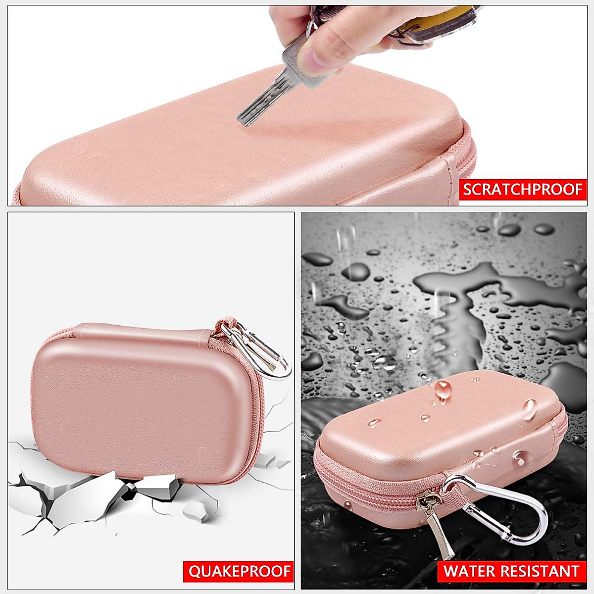 MP3 & MP4 Player Case for SOULCKER/G.G.Martinsen/Grtdhx/iPod Nano/Sandisk Music Player/Sony NW-A45 and Other Music Players with Bluetooth. Fit for Earbuds, USB Cable, Memory Card - Rose Gold