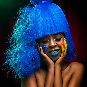 MEICOLY 2pcs Blue Eyeshadow Stick,Metallic Shimmer Crayon,Waterproof Single Eye shadow Pencil,Shiny Blue Rotating Eye shadow Blue Eyeliner Stick Corpse Bride Avatar Blue Eyeshadow Makeup