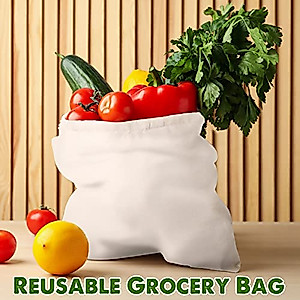 Mimorou 48 Pcs Canvas Tote Bags Bulk 13 x 15 Inch Plain Polyester Cotton Tote Bags with Handles Blank Reusable Grocery Shopping Bags for Sublimation Crafting DIY Projects Personalize