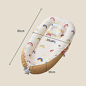 CUAIBB Baby Lounger for Newborn, Baby Pillow Lounger 0-24 Months, Baby Nest Sleeper Newborn Lounger, Breathable Sleeping Bed for Newborn Boys and Girls (A - Pink)