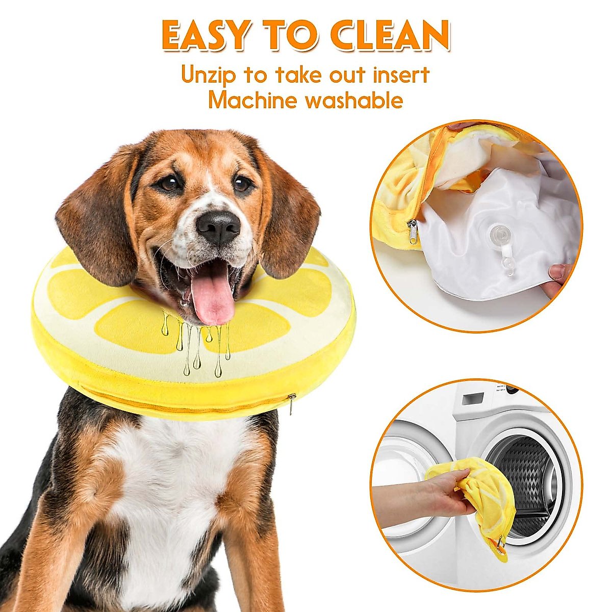 SuplutuX Inflatable Dog Cone, Protective Inflatable Collar for Jumbo Dogs, Soft Adjustable Pet Cone Alternative After Surgery for Wound Healing and Prevent from Biting or Scratching,XL(18"-22.5")