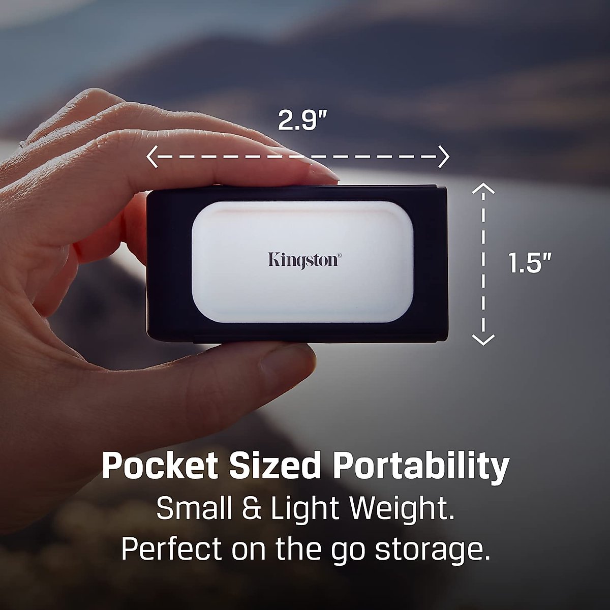 Kingston XS2000 1TB High Performance Portable SSD with USB-C | Pocket-sized | USB 3.2 Gen 2x2 | External Solid State Drive | Up to 2000MB/s | SXS2000/1000G