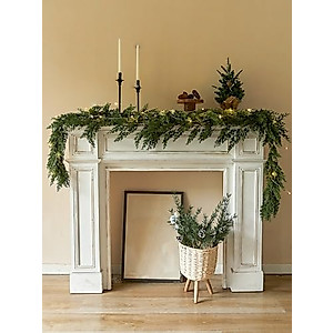 6FT PARTY JOY Seasonal Artificial Christmas Garland with Lights Pine Needle Cypress Garland for Holiday Winter Indoor Outdoor Decor