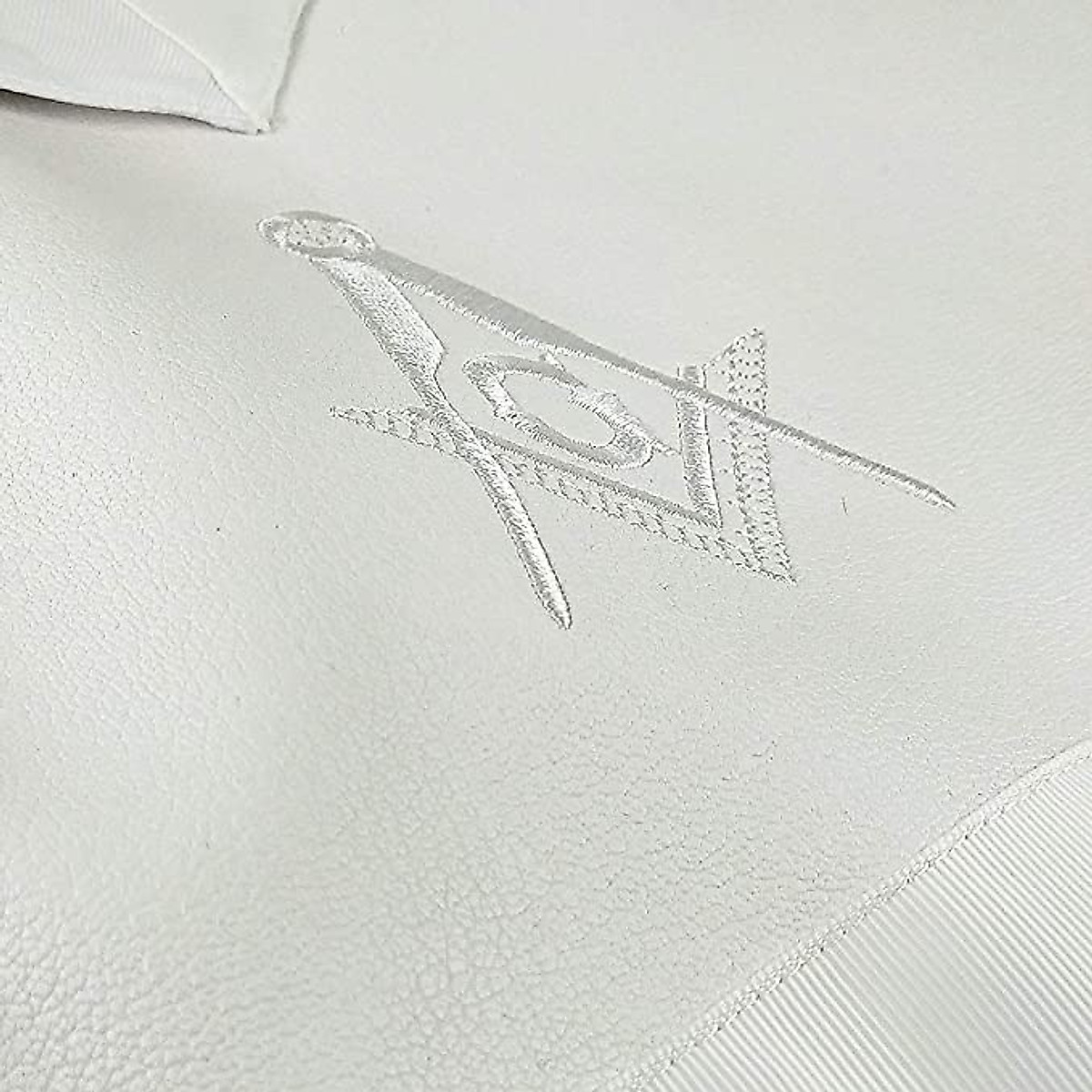 master mason white embroidered apron white ribbon