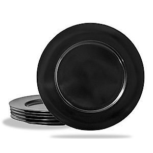 Calypso Basics by Reston Lloyd Melamine Salad Plate, Set of 6, Black
