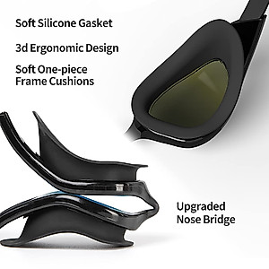 COPOZZ Swim Goggles Men Women, Polarized Swimming Goggles, UV Protection No Leaking Wide Vision