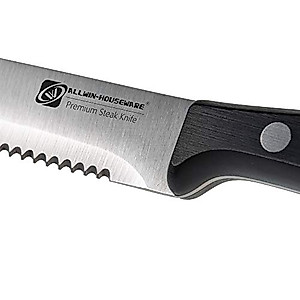 Premium 8-Piece German High Carbon Stainless Steel Serrated Steak Knife Set, Full Tang Steak Knives