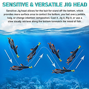 Painted Crappie Jig Head Hooks Set,30pcs Football Jig Head Hook Glow with Double Eye for Crappie Bass Trout Panfish Walleye 1/8oz 3/16oz 1/4oz