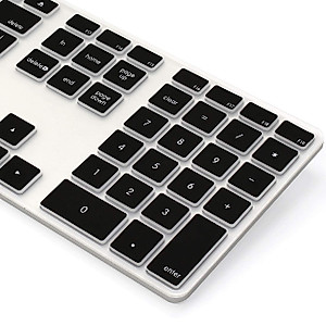 ProElife Silicone Full Size Ultra Thin Keyboard Cover Skin for Apple iMac Keyboard Numeric Keypad Wired USB MB110LL/B-A1243 (NOT FIT Magic Keyboard, Item Folded in Packaging) (Black)