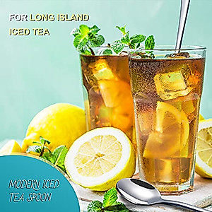 Hiware 8-Piece 9-Inch Long Handle Iced Tea Spoon, Coffee Spoon, Ice Cream Spoon, Stainless Steel Cocktail Stirring Spoons