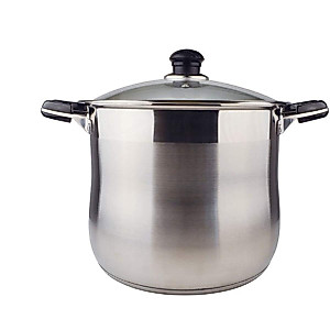 20 Quart Commercial Grade Stainless Steel High Stock Pot Non-Toxic Cookware Dishwasher Safe Heavy-Duty Encapsulated Bottom Stockpot Dutch Oven