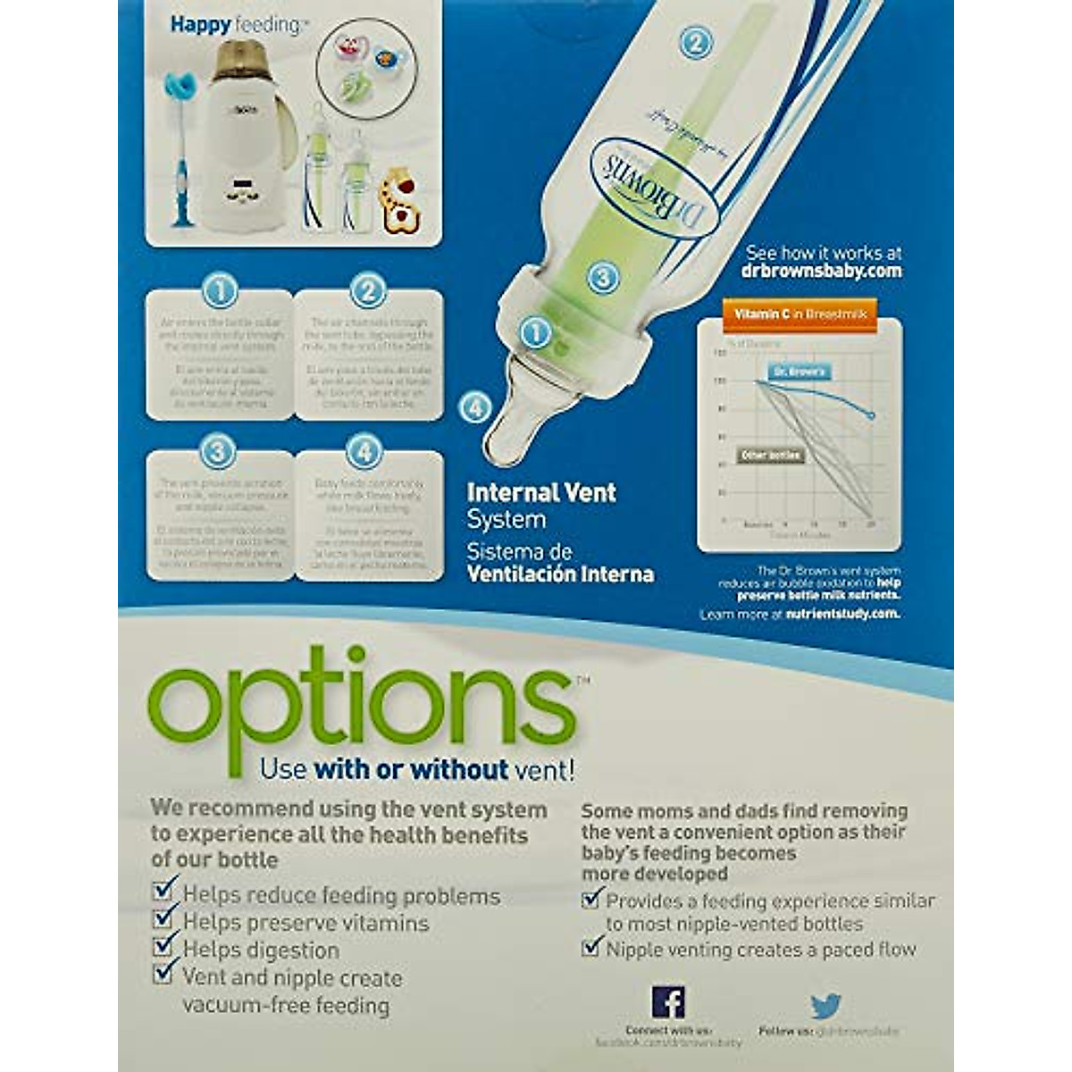 Dr. Brown's Options Narrow Feeding Set, Clear - Packaging may vary