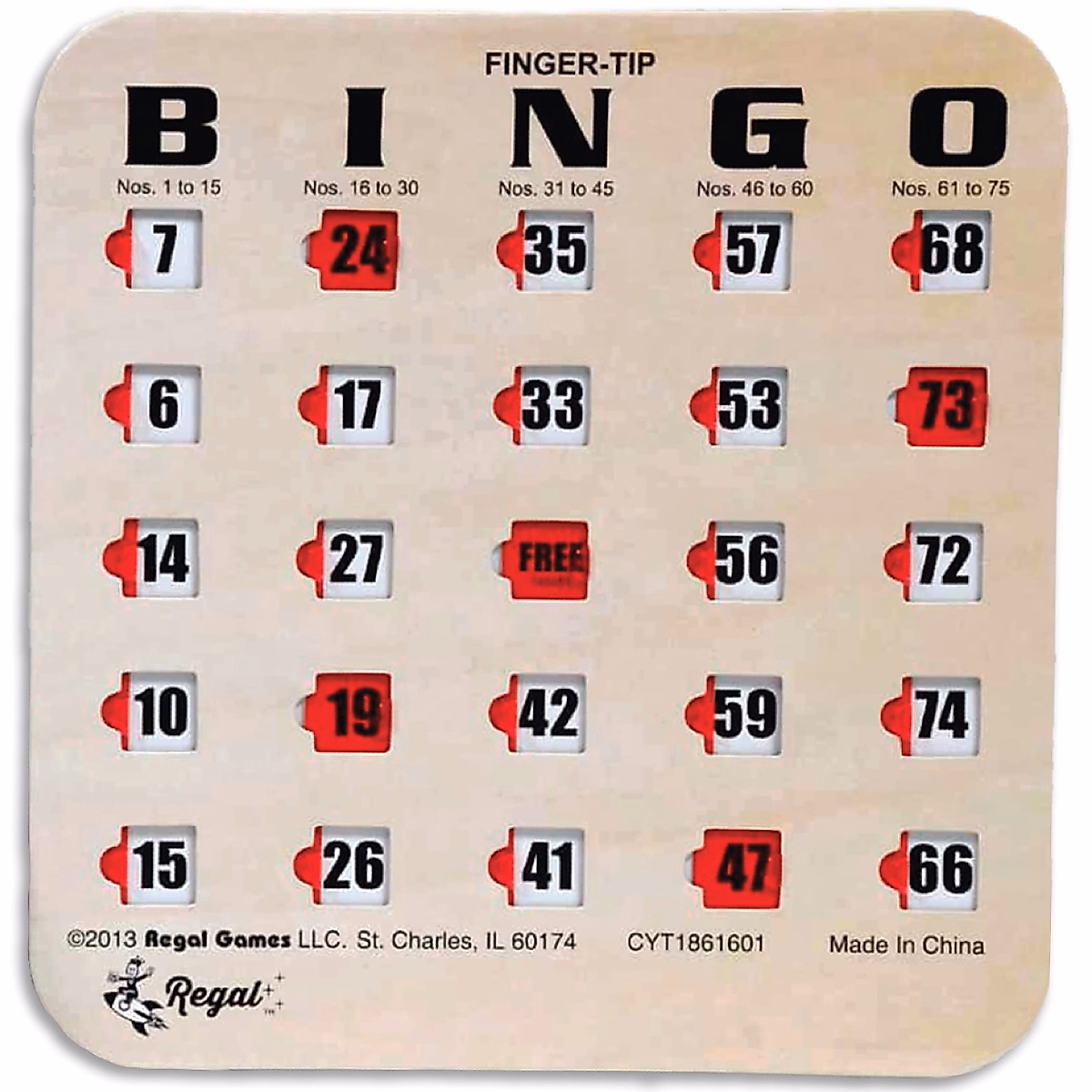Regal Bingo Bulk Bingo Cards with Sliding Windows - Reusable Large Print Bingo Game Cards for Adults Large Group - 10 Pack, Woodgrain