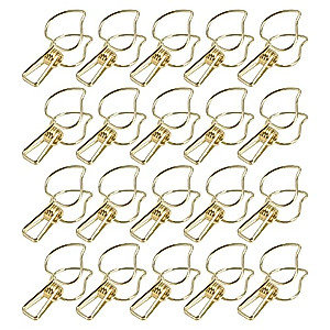 Chip Clips 20pcs, Hollowed 1.4in Bag Clips Food Clips Leaf Design Metal Bag Clips for Chips Electroplating Iron Wire Bag Clips Photo Clips Clothespins Clip for Food Bags, Laundry, Paper(Gold)
