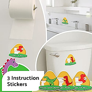 Potty Training Chart for Toddlers Boys & Girls - A Dinosaur Potty Chart with 35 Reusable Magnetic Dinosaur & Star Stickers for Kids Potty Training Reward, 3 Instruction Steps & Crown (Dinosaurs Theme)