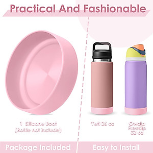 UBEEKOO Water Bottle Boot, Compatible with Owala, Yeti, for Stanley Water Bottle Accessories, Sleeve Cover for Owala FreeSip 32oz, Yeti 26oz,Anti-Slip Silicone for Stanley 36oz Accessory,LightPink