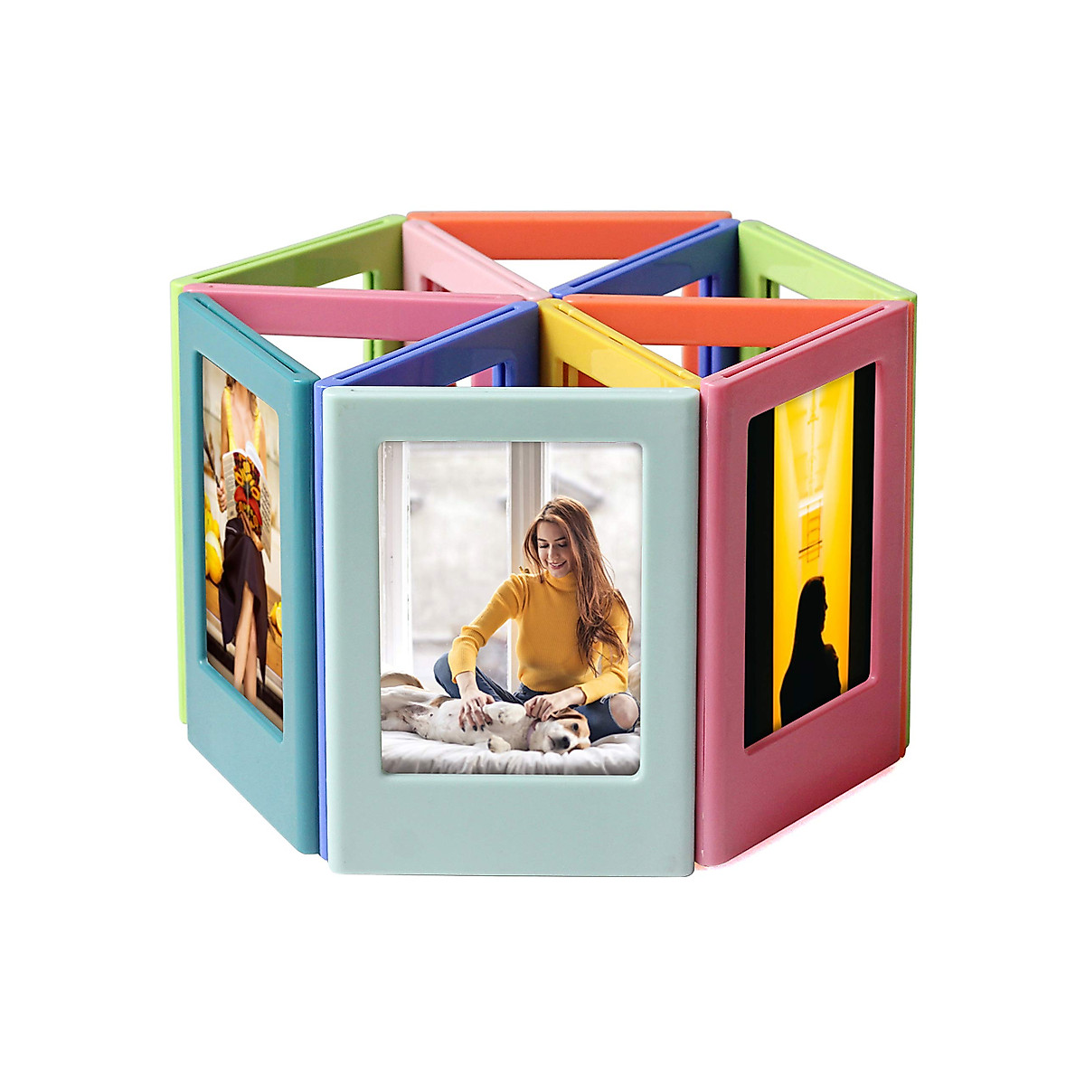 YUESUO 10 Pack Mini Magnetic Picture frame, 2x3 Refrigerator Magnet Photo Frame for Fujifilm Polaroid Instax Mini, Small Picture Holder for Fridge Table Locker Whiteboard