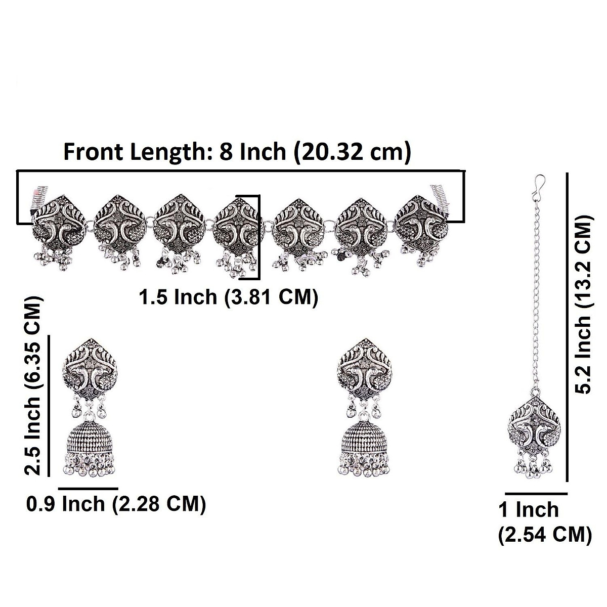 Efulgenz Oxidized Necklace Jewelry Indian Boho Vintage Antique Oxidized Necklace for Women