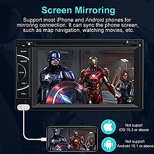 Double Din Car Stereo Radio with CD/DVD Player, Backup Camera, Bluetooth 5.2, CarPlay Android Auto Voice Control, 7inch Touchscreen Head Unite with AM FM Radio, Mirror Link, DSP, SWC, A/V Input