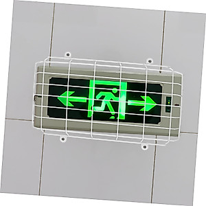 BESPORTBLE Exit Light Protective Emergency Light Wall Emergency Light Wire Cages Emergency Sign Protector Damage Wire Guard for Exit Led Exit Sign Gym Signs Iron Cover Classic White