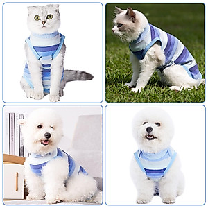 Ambreview Cats Recovery Suit, Kitten Recovery Onesie Female Cats Abdominal Wounds Bandages Cone E-Collar Alternative After Surgery, Cat Spay Bodysuit for Female Cats and Dog