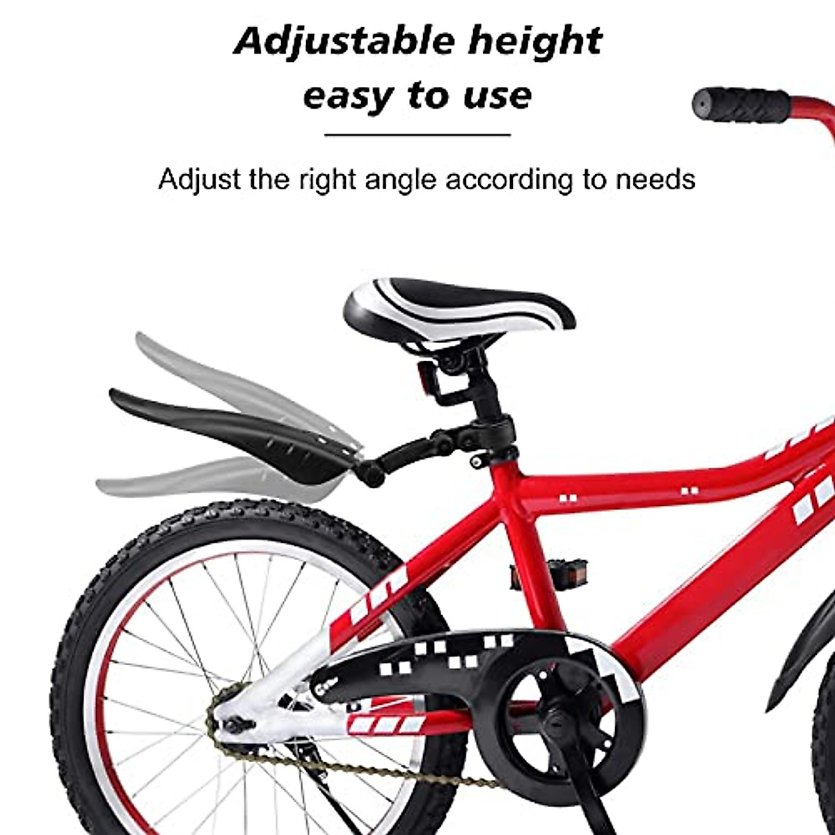 Oumers Kid's Bicycle Mudguard Set, Adjustable Bicycle Front and Rear Mud Guard, Easy Install Bike Fenders Bicycle Cycling Tires Mud Fenders Fit for 14 15 16 17 18 Inch Bike