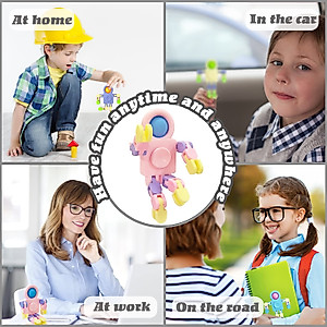 Eerrhhaq 20 Pcs Funny Sensory Fidget Toys,Transformable Chain Robot Finger Toy,Stress Relief Fingertip Gyro Toys for Party Favors,Gifts,Classroom Supplies Prizes