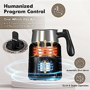 Milk Frother, Multi Function Intelligent Milk Frother 13.5OZ/400ML Digital Screen Smart Touch Control Milk Cafe Warmer Detachable Jug Dishwasher Safe, for Latte Cappuccino Hot Chocolate (L9)