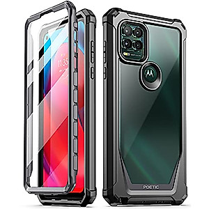 Poetic Guardian Series Case Designed for Moto G Stylus 5G (2021), Model # XT2131,Full-Body Hybrid Shockproof Bumper Cover with Built-in Screen Protector, Black