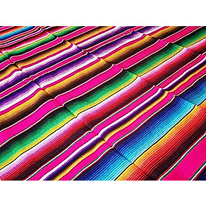 Party Sarape Mexican Serape Saltillo Blanket (X-large, Pink) Heavy Authentic Throw 58" X 78" Top Quality000203