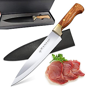 Hamjac Chef Knife Pro Kitchen Knife (8 Inch) Quality Chef's Knife High Carbon Stainless Steel Knife with Ergonomic Wood Handle, Best Choice Cooking Knives for Home Kitchen and Restaurant Knife