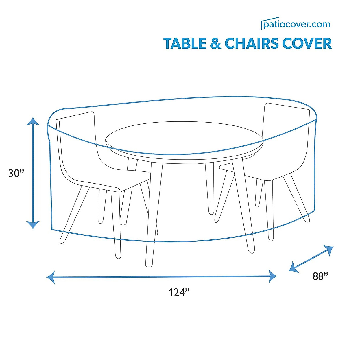Patio Extra Large Waterproof Round Oval Table & Chair Cover - Outdoor Patio Table Chair Combo Washable - Heavy Duty Furniture 600 Denier Polyester